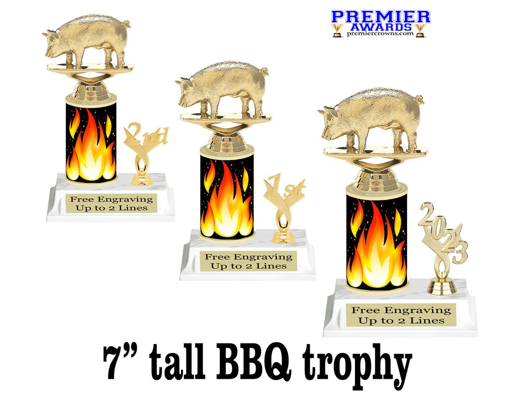 BBQ Cook off Trophy. 7" Tall With Choice of Column Color. Great Trophy ...
