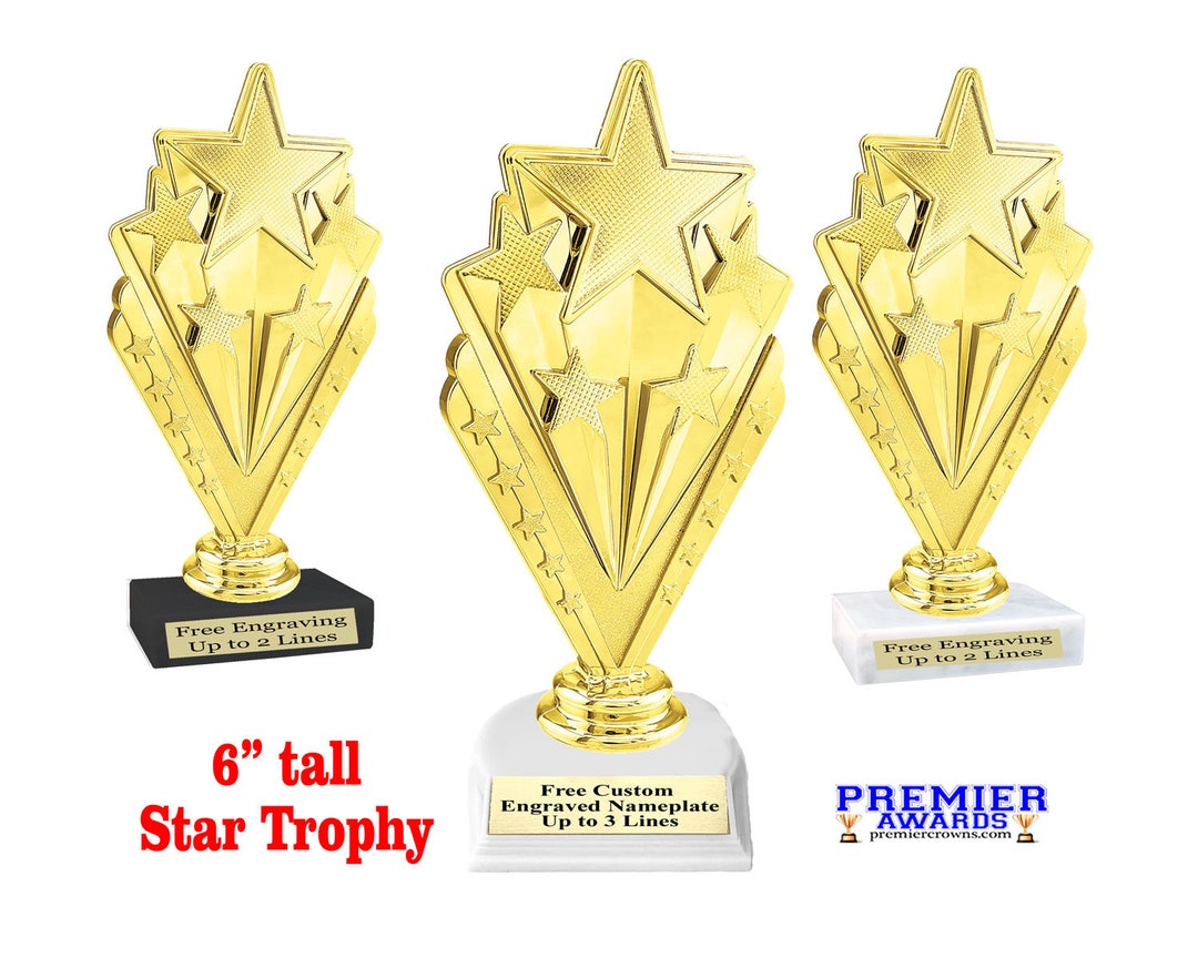 Gold Stars Trophy. 6" Tall Trophy. Great Award for All of Your Events ...