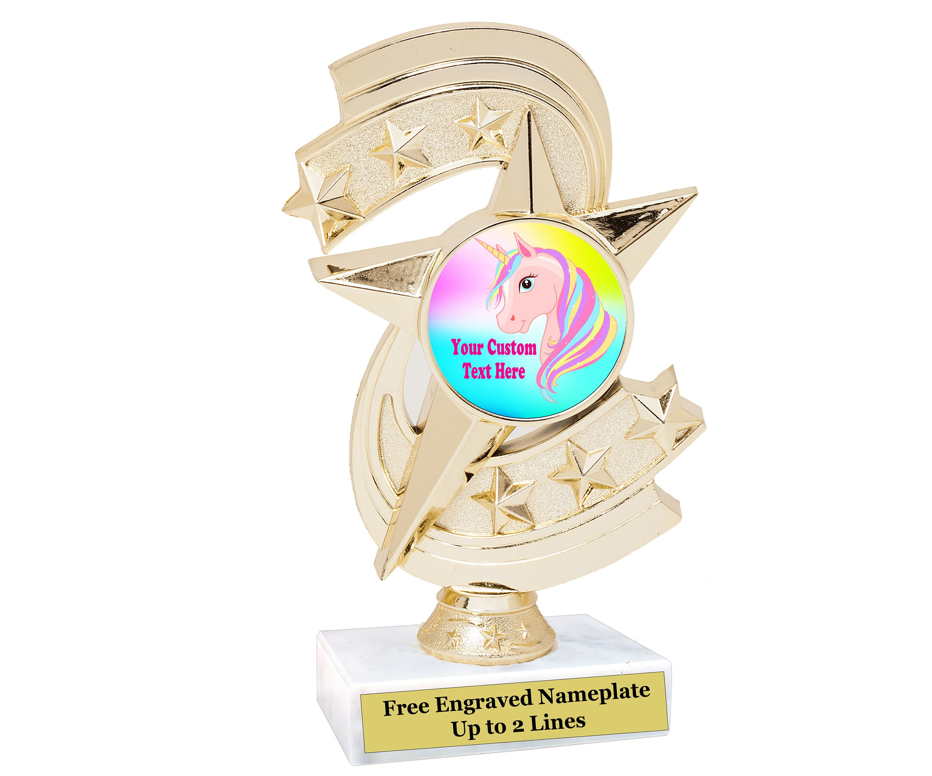 Custom Unicorn Theme Trophy. Choice of 6 Designs With Your Custom Text ...