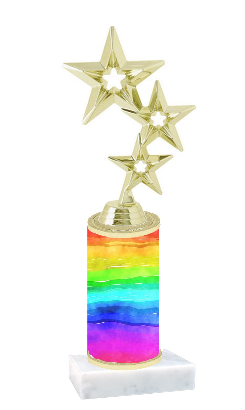 Rainbow Design Trophy With Choice of Figure. Numerous Trophy - Etsy