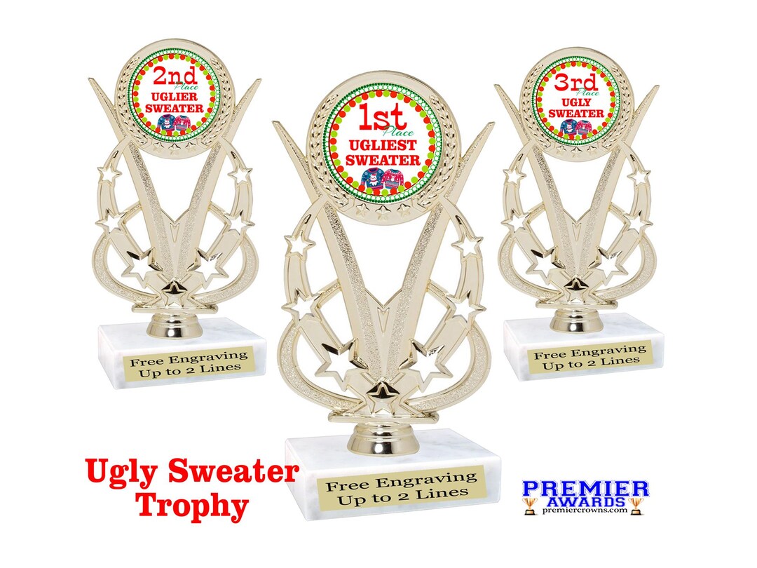 Ugly Sweater Themed Trophy. Great Trophy for Your Holiday Events and ...