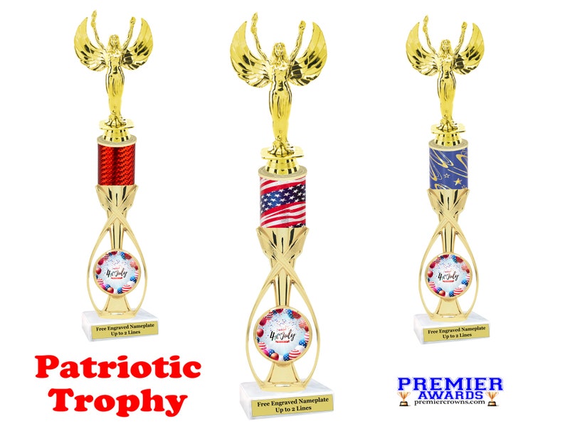 Patriotic - 4th of July Trophy. 14" Tall. Show off Your Patriotic ...