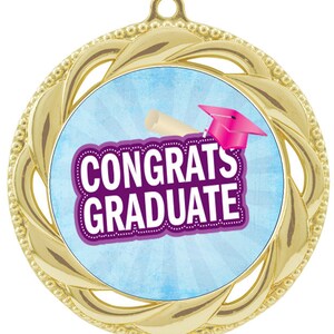Graduation Theme Medal. Choice of 7 Designs. Includes Free Neck Ribbon ...