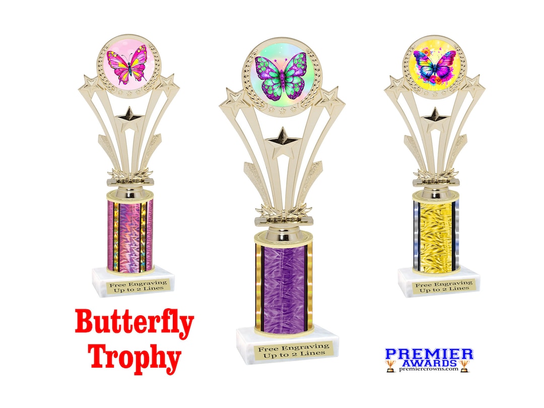 Butterfly Theme Trophy. Choice of Trophy Design. Great for Your Spring ...