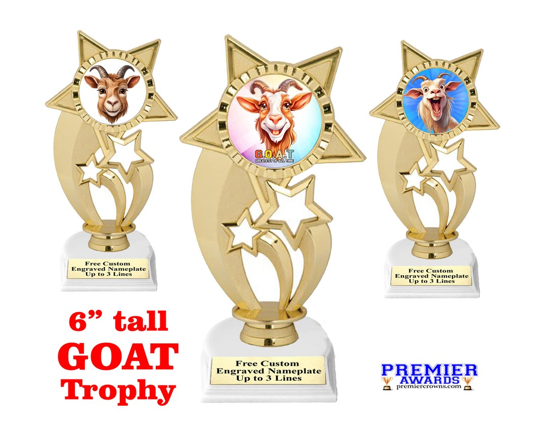 GOAT Trophy With Choice of Art Work. Great Trophy All of the Goats in ...