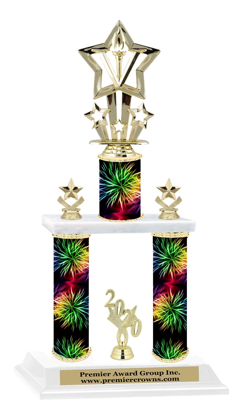 Fireworks 2-column Trophy With Choice of Figure. Available in 3 Trophy ...