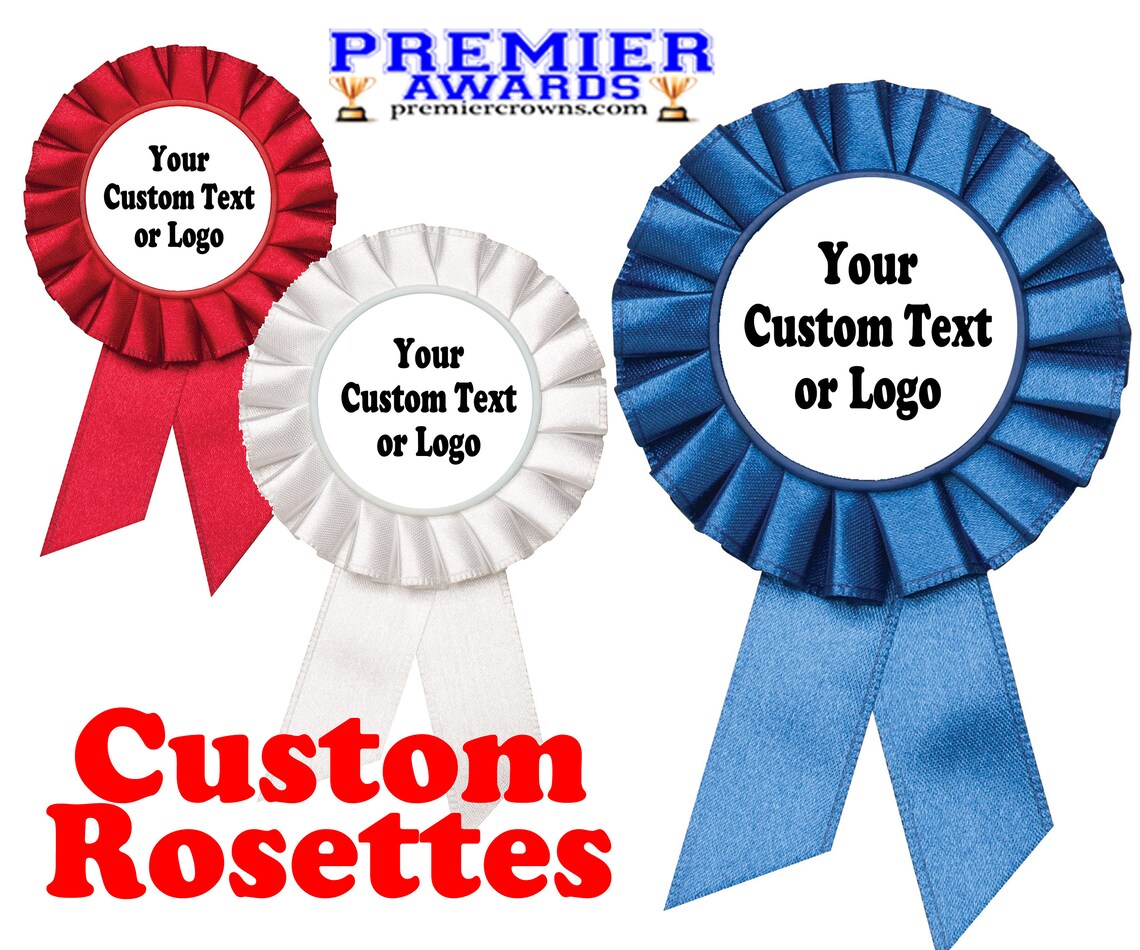 Rosette Custom Rosette With Either Your Logo or Custom Text. | Etsy