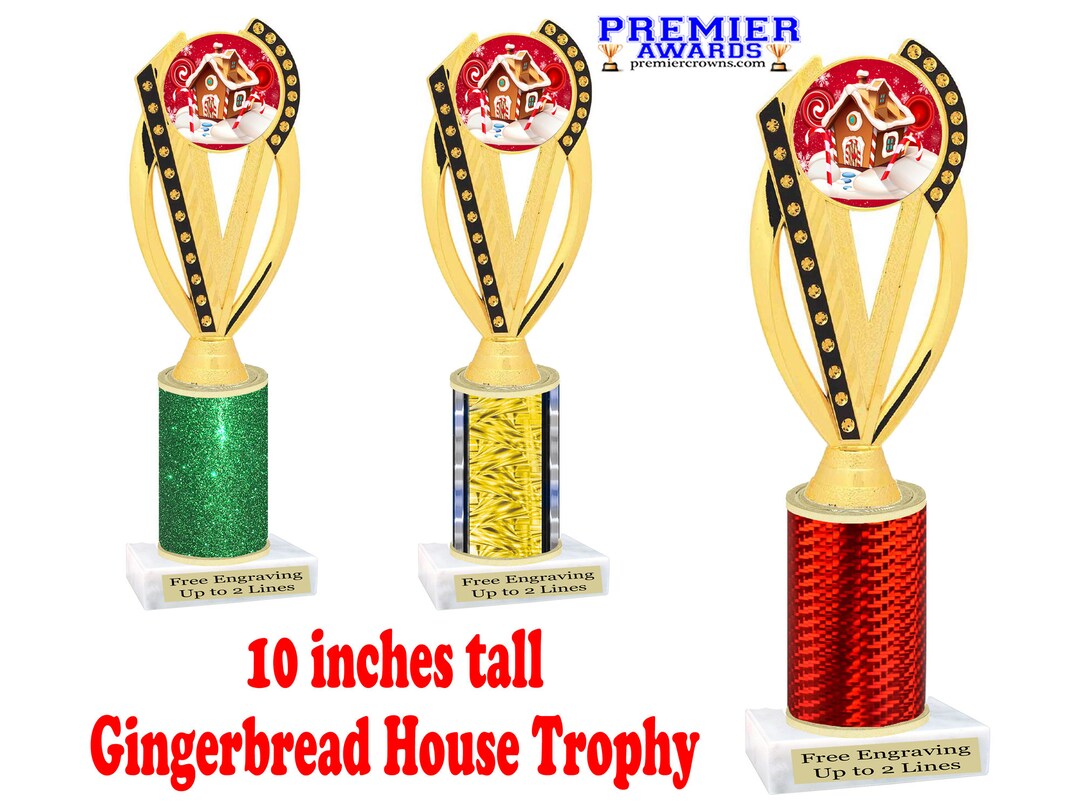 Gingerbread House Decorating. 10" Tall Trophy With Choice of Column ...