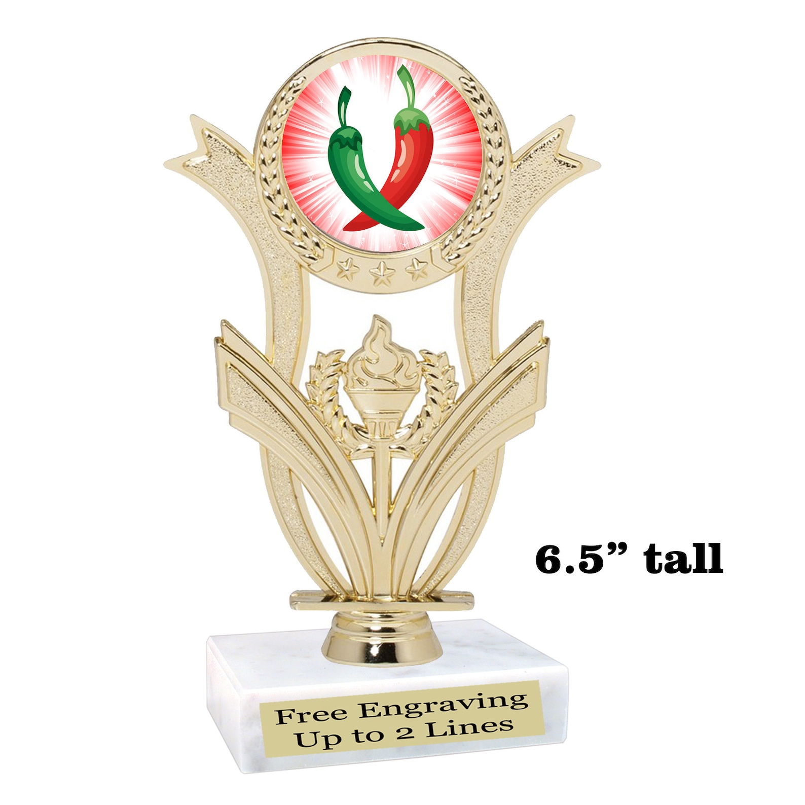 Chili - Salsa - BBQ Trophy. 6.5" Tall With Choice of Art Work. Great ...