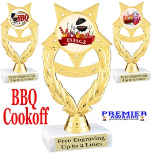 BBQ Cook off Trophy. 6" Tall With Choice of Art Work. Great Trophy for ...