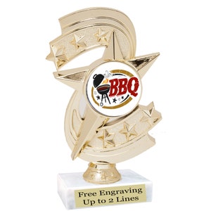 BBQ Cook off Trophy. 6" Tall With Choice of Art Work. Great Trophy for ...