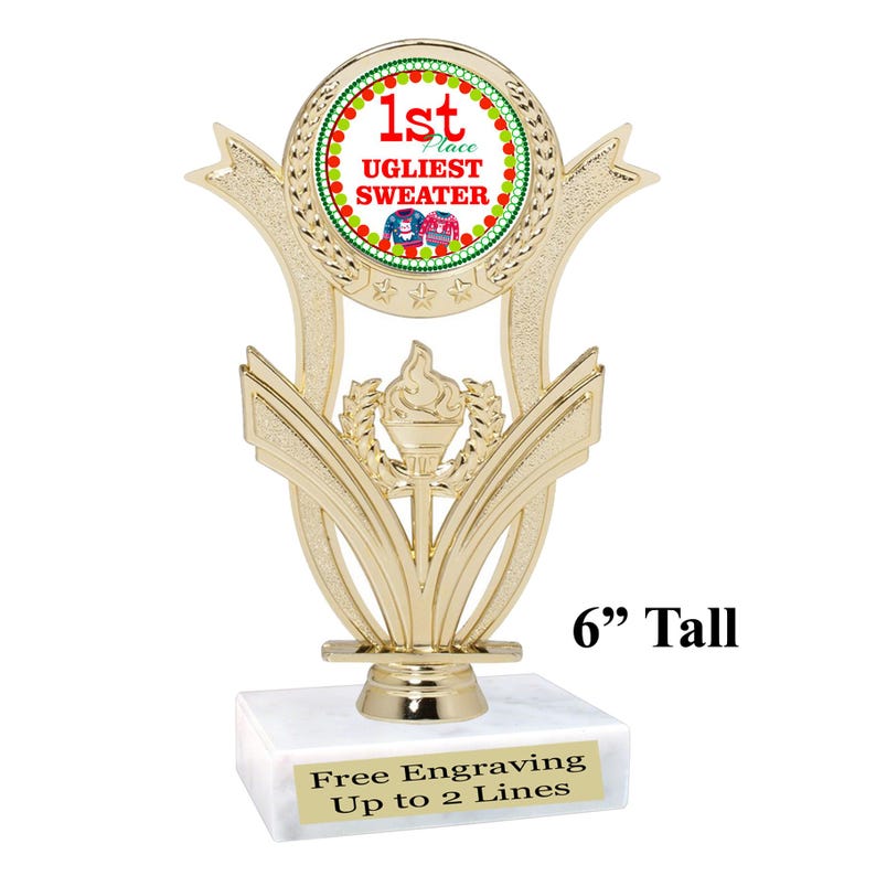 Ugly Sweater Themed Trophy. Great Trophy for Your Holiday Events and ...