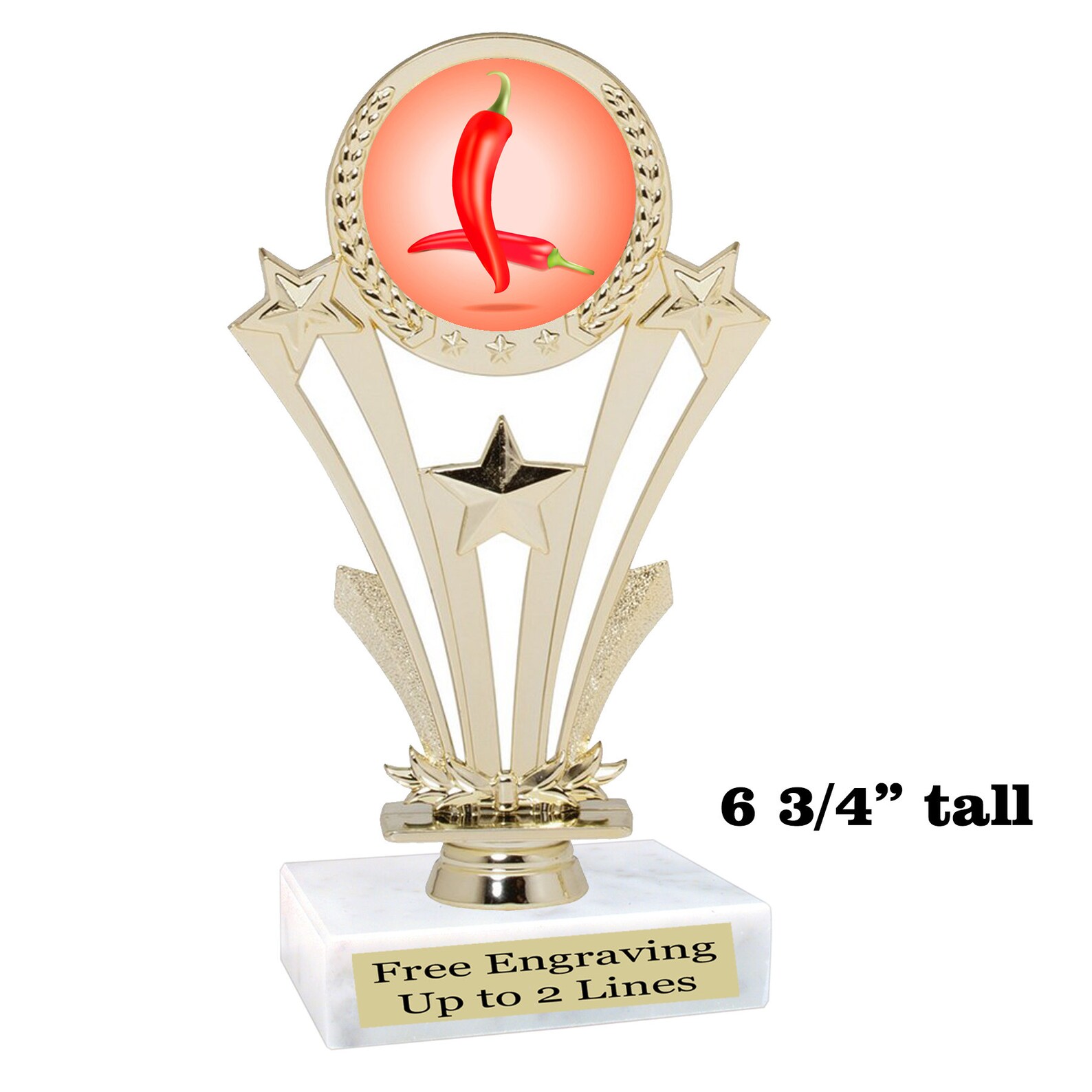 Chili - Salsa - BBQ Trophy. 6.5" Tall With Choice of Art Work. Great ...