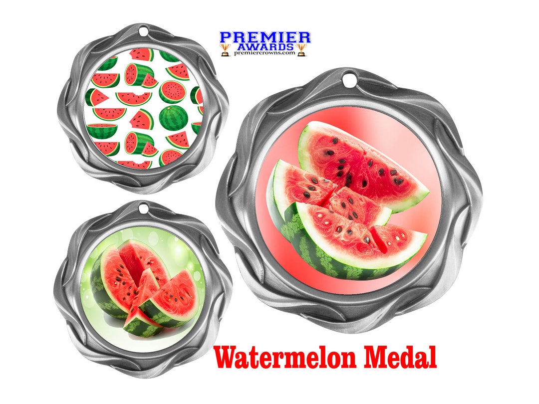 Silver Medal With Choice of Watermelon Theme Insert. Great for Your ...
