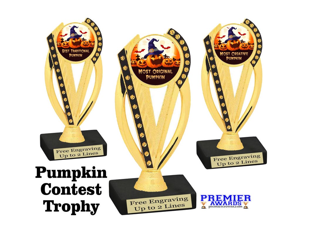 Pumpkin Contest Trophy 6" Tall With Choice of Base. Great for Your ...