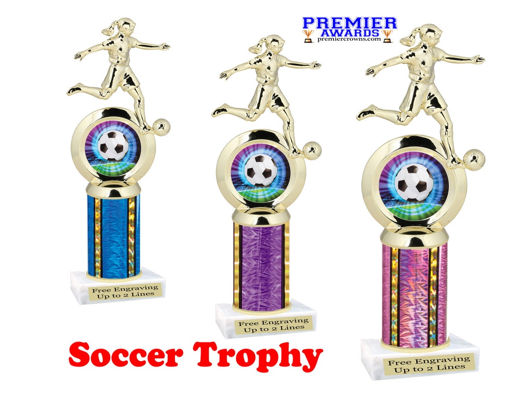Female Soccer Trophy With Choice of Column Color. Numerous Trophy ...