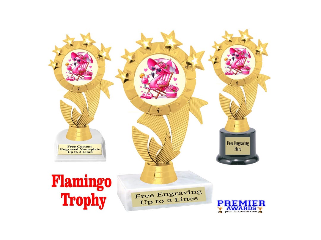 Cute Flamingo Trophy for Any Summer Event, Contest, Competition or as a ...
