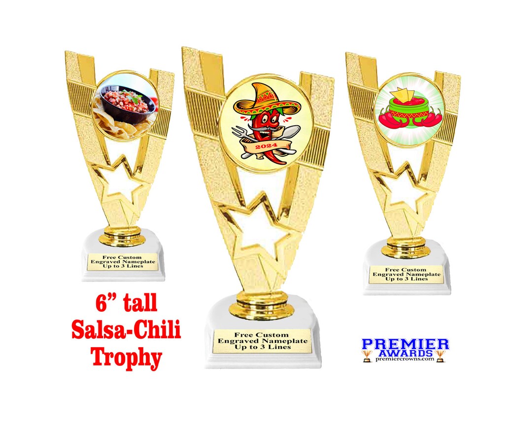 Chili - Salsa - BBQ Trophy. 6" Tall With Choice of Art Work. Great ...