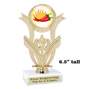 Chili - Salsa - BBQ Trophy. 6.5" Tall With Choice of Art Work. Great ...