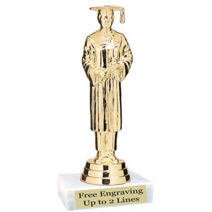 Graduate Trophy. 5" Tall With Choice of Male or Female. Celebrate Their ...