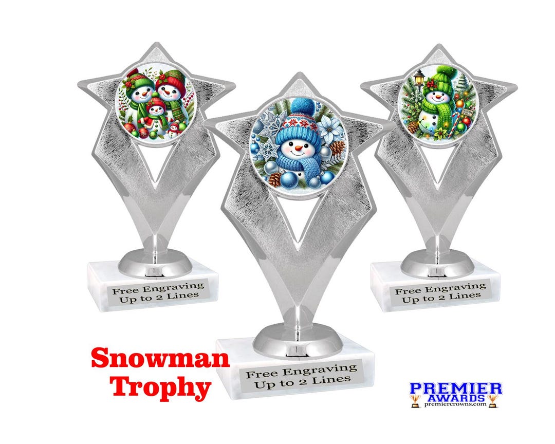 Christmas - Winter Theme Trophy. Choice of Snowman Artwork. Great for ...