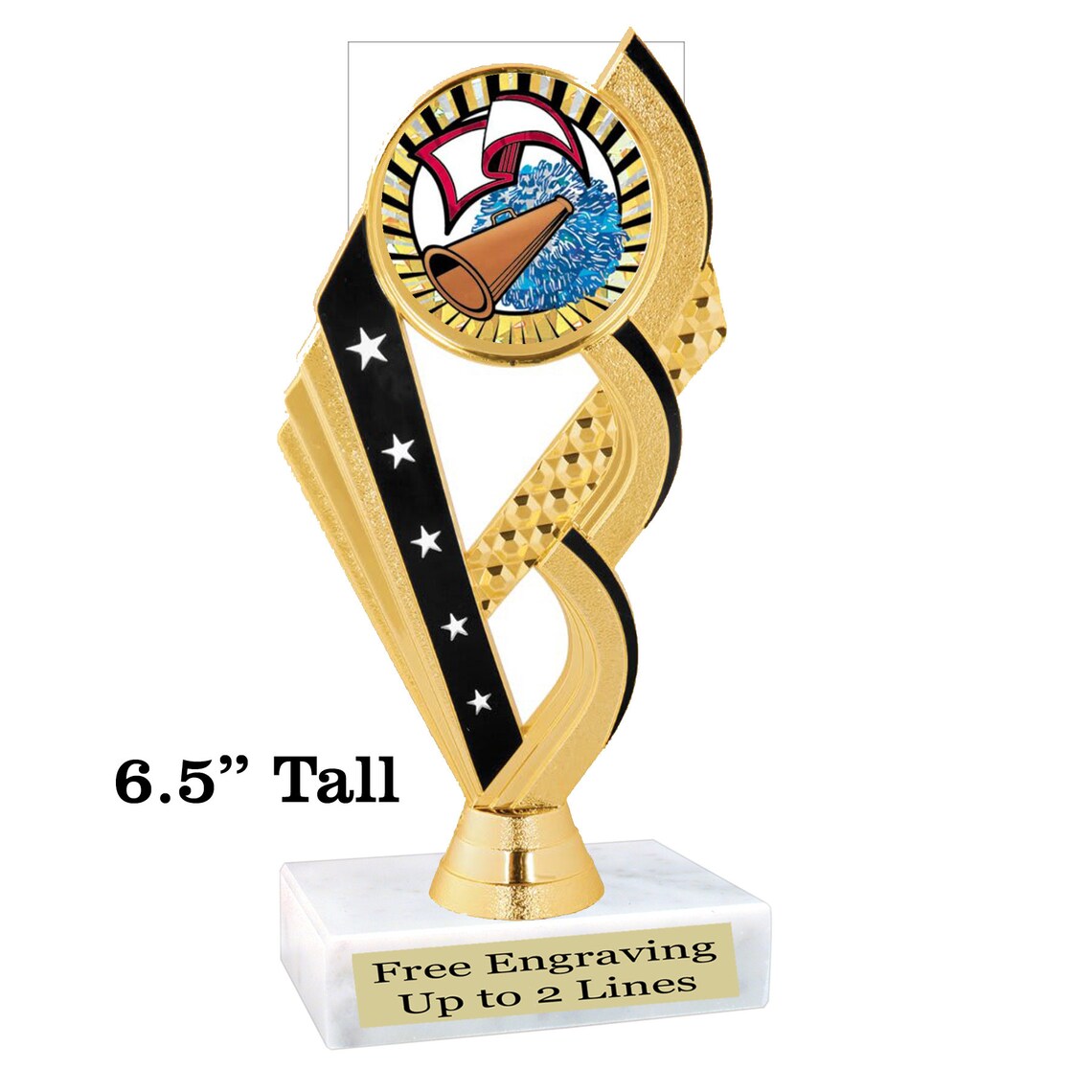 Cheer Trophy. Choice of Artwork. 6 1/2" Tall. Great Award for Cheer ...