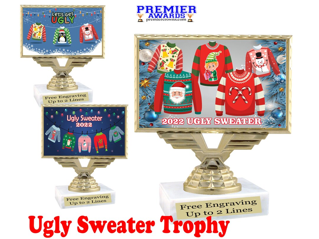 Ugly Sweater Trophy. Choice of 5 Designs. Great for Your Family, Office ...