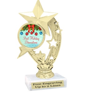 Best Holiday Decorations Trophy. 6" Tall Trophy With Choice of Art Work ...