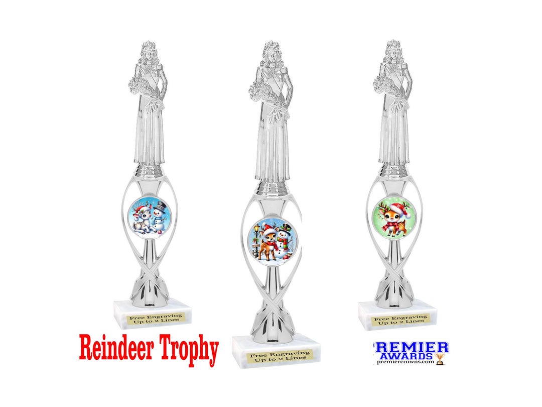 Reindeer Theme Trophy. Great Trophy for Your Holiday Events, Santa Runs ...