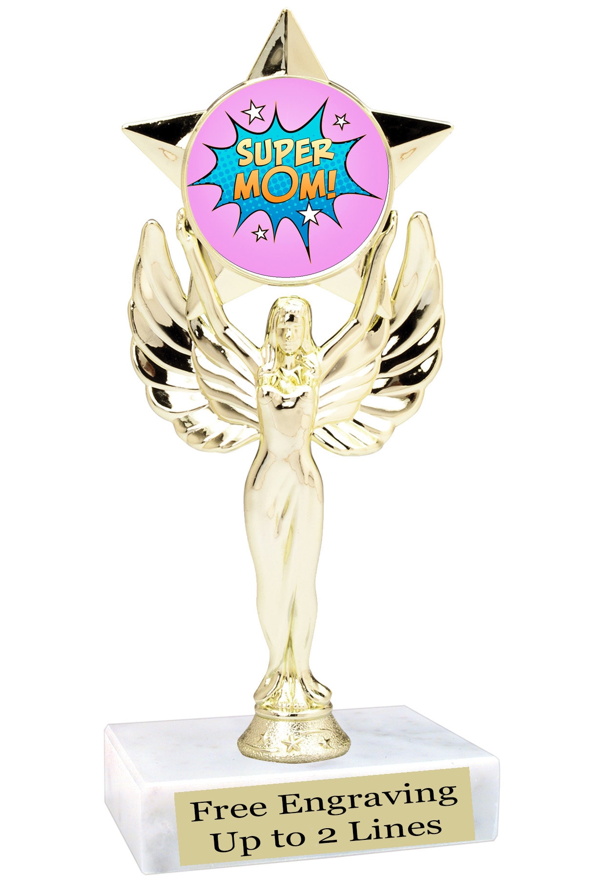 Super Mom - Best Mom Theme Trophy. 6" Tall Trophy With Choice of Art ...