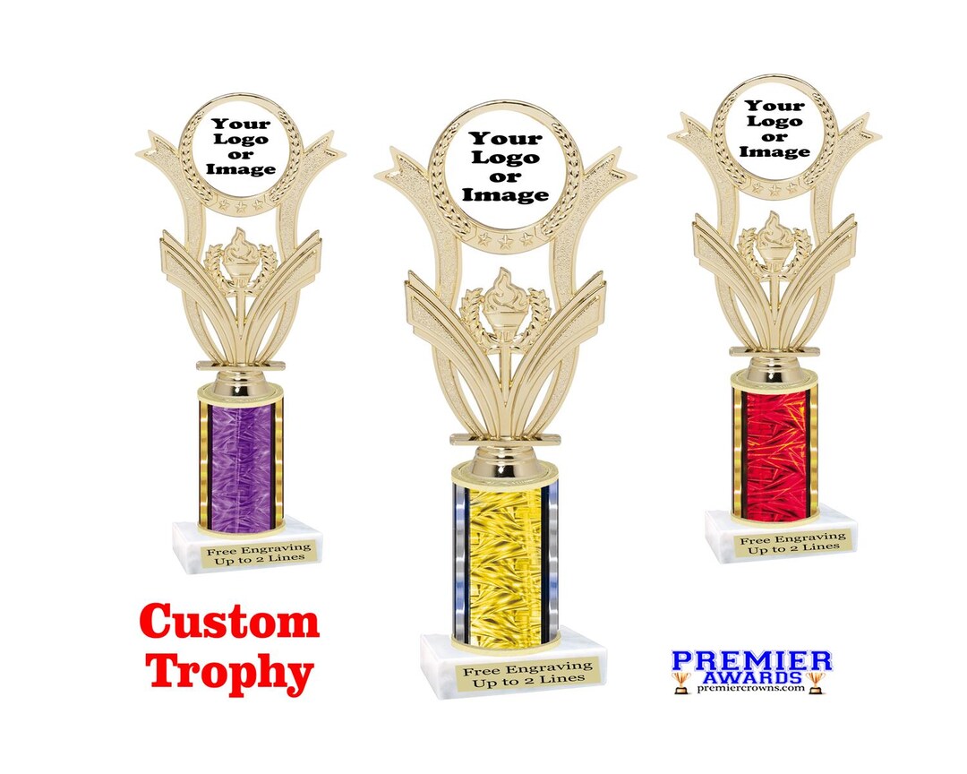 Custom Trophy With Choice of 9 Column Colors. Add You Logo or Custom ...