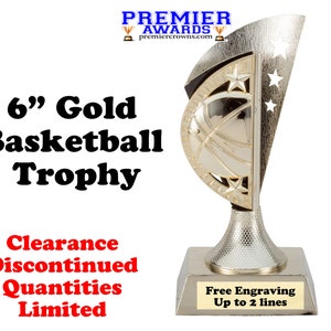 Basketball Trophy. 6 Tall Gold Trophy. Clearance-discontinued With ...