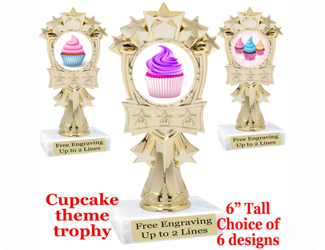 Cupcake Theme Trophy. Choice of 8 Designs and Includes Free Engraved ...