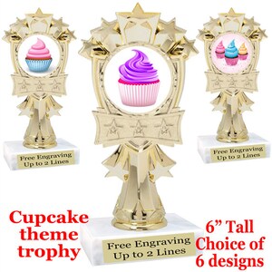 Cupcake Theme Trophy. Choice of 8 Designs and Includes Free Engraved ...