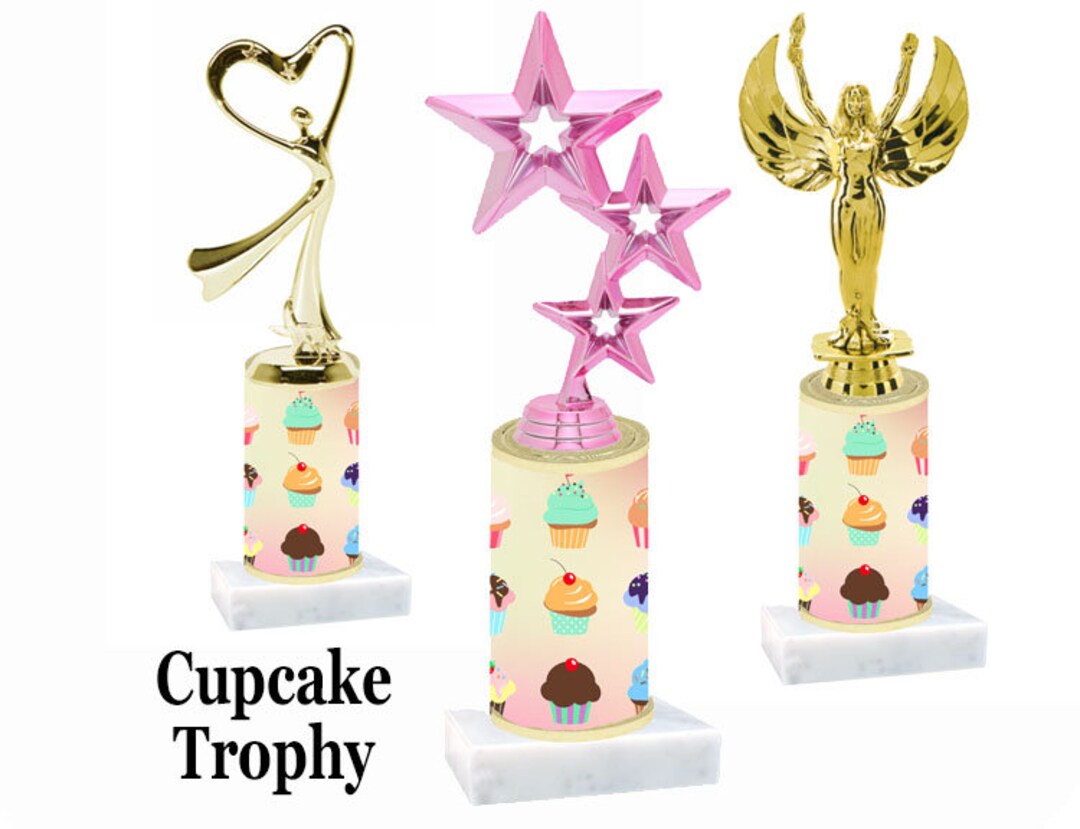 Cupcake Theme Trophy With Choice of Figure. Numerous Trophy Heights ...
