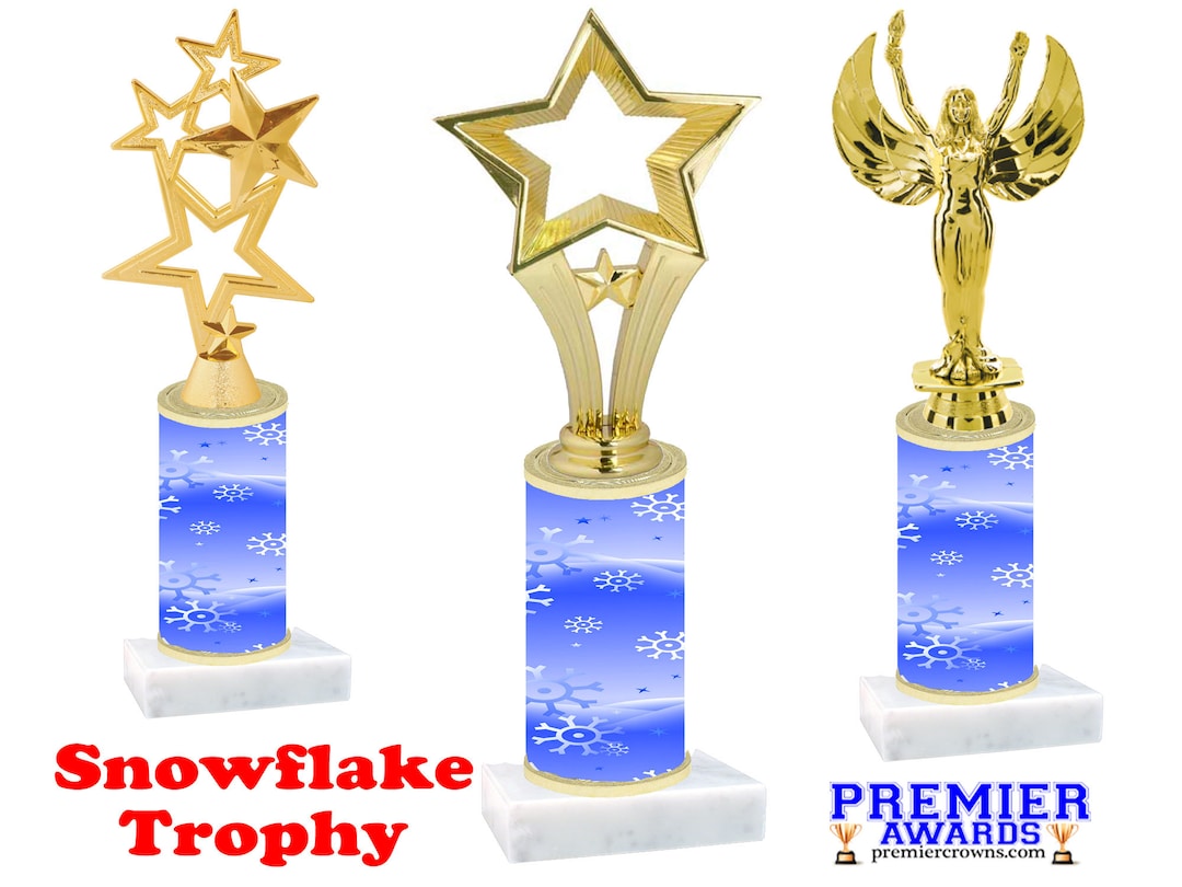 Christmas Winter Theme Trophy With Choice of Figure on Christmas Winter ...