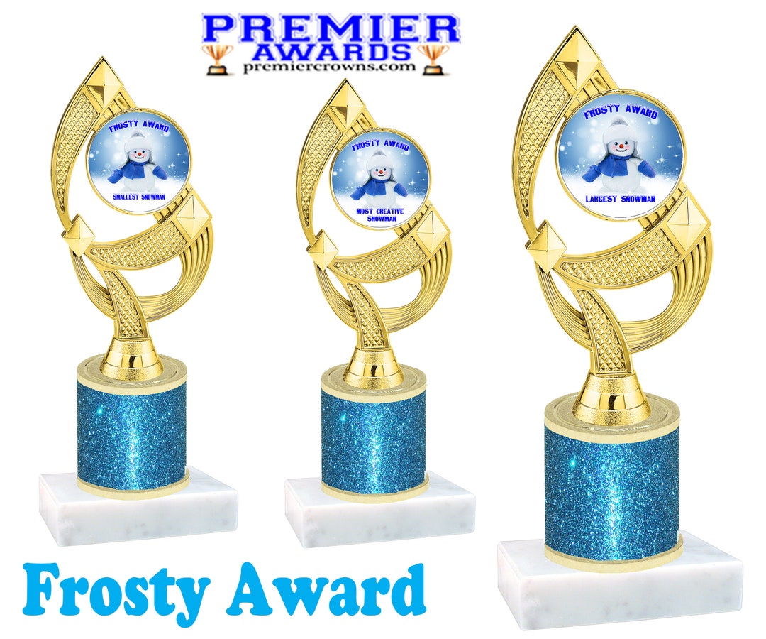 Frosty Award 8 Tall Trophy With Aqua Blue Glitter. - Etsy
