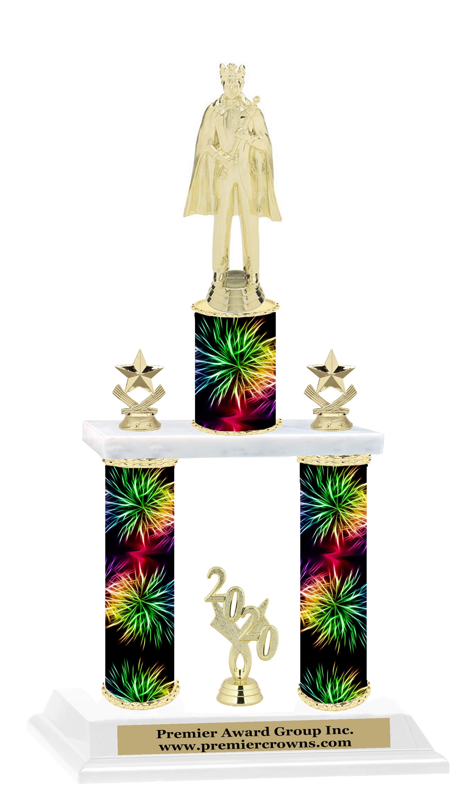 Fireworks 2-column Trophy With Choice of Figure. Available in 3 Trophy ...