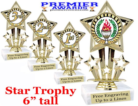 Star Trophy. 6 Tall With Choice of Mylar Insert. | Etsy