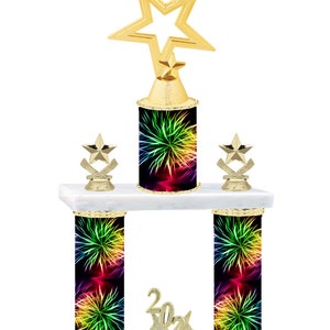Fireworks 2-column Trophy With Choice of Figure. Available in 3 Trophy ...