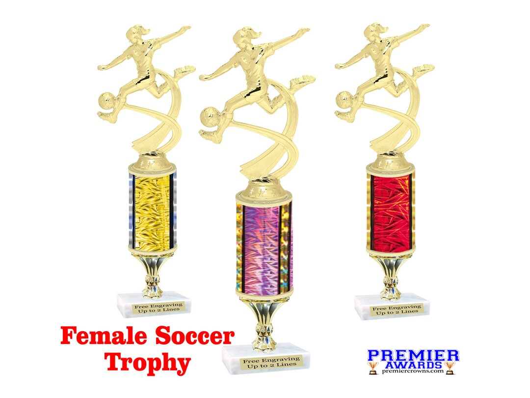 Female Soccer Trophy With Choice of Color. Numerous Heights Available ...