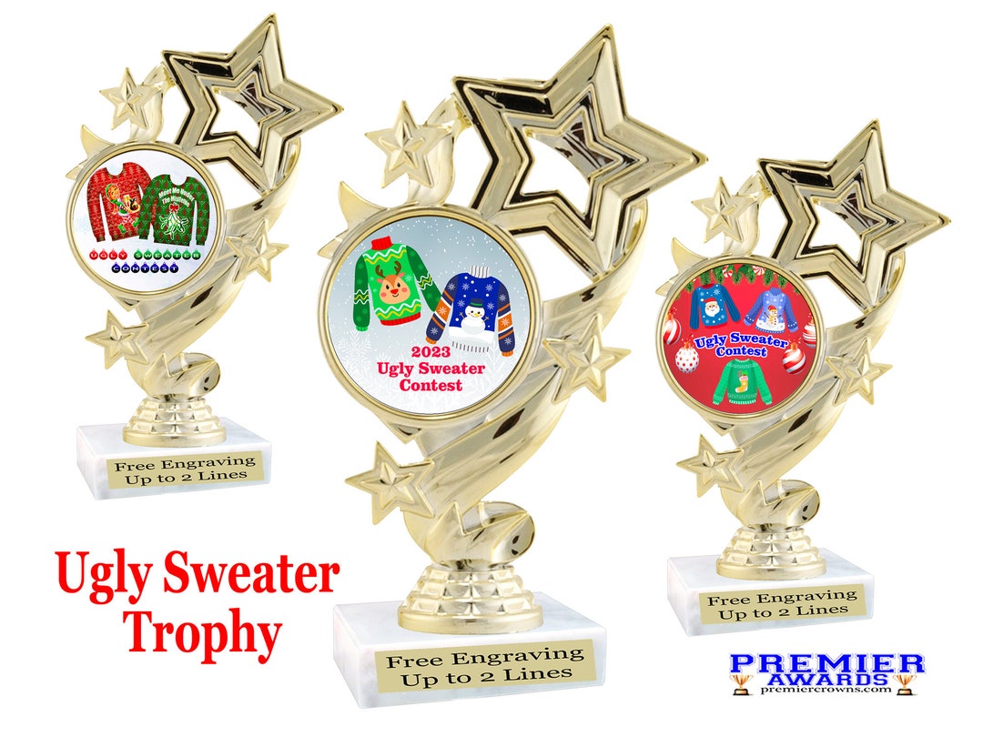 Ugly Sweater Themed Trophy. Great Trophy for Your Holiday Events and ...