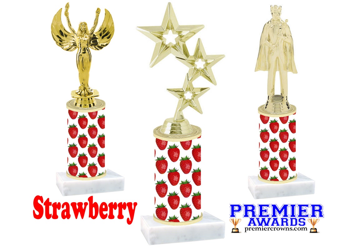 Strawberry Theme Trophy With Choice of Figure. Numerous Trophy Heights ...