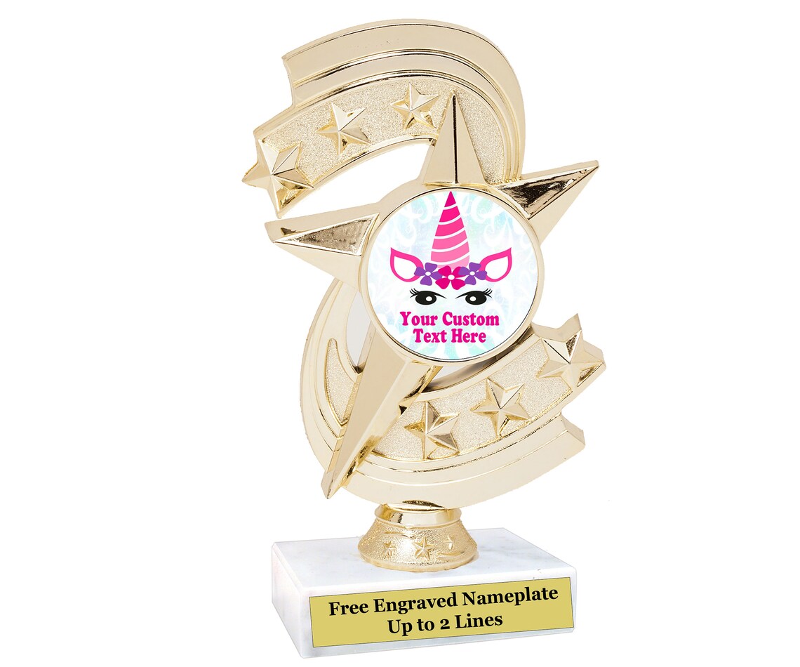 Custom Unicorn Theme Trophy. Choice of 6 Designs With Your Custom Text ...