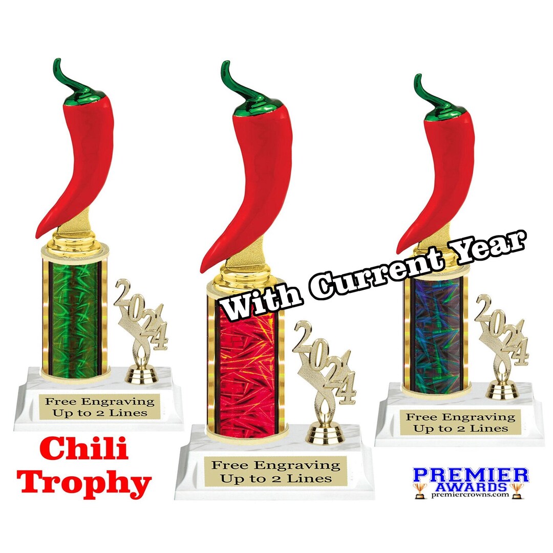 Chili Trophy. Choice of Trophy Height. Great Trophy for BBQ Cook off ...