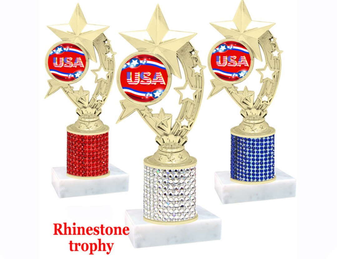 Patriotic 4th of July Rhinestone Trophy. Choice of - Etsy