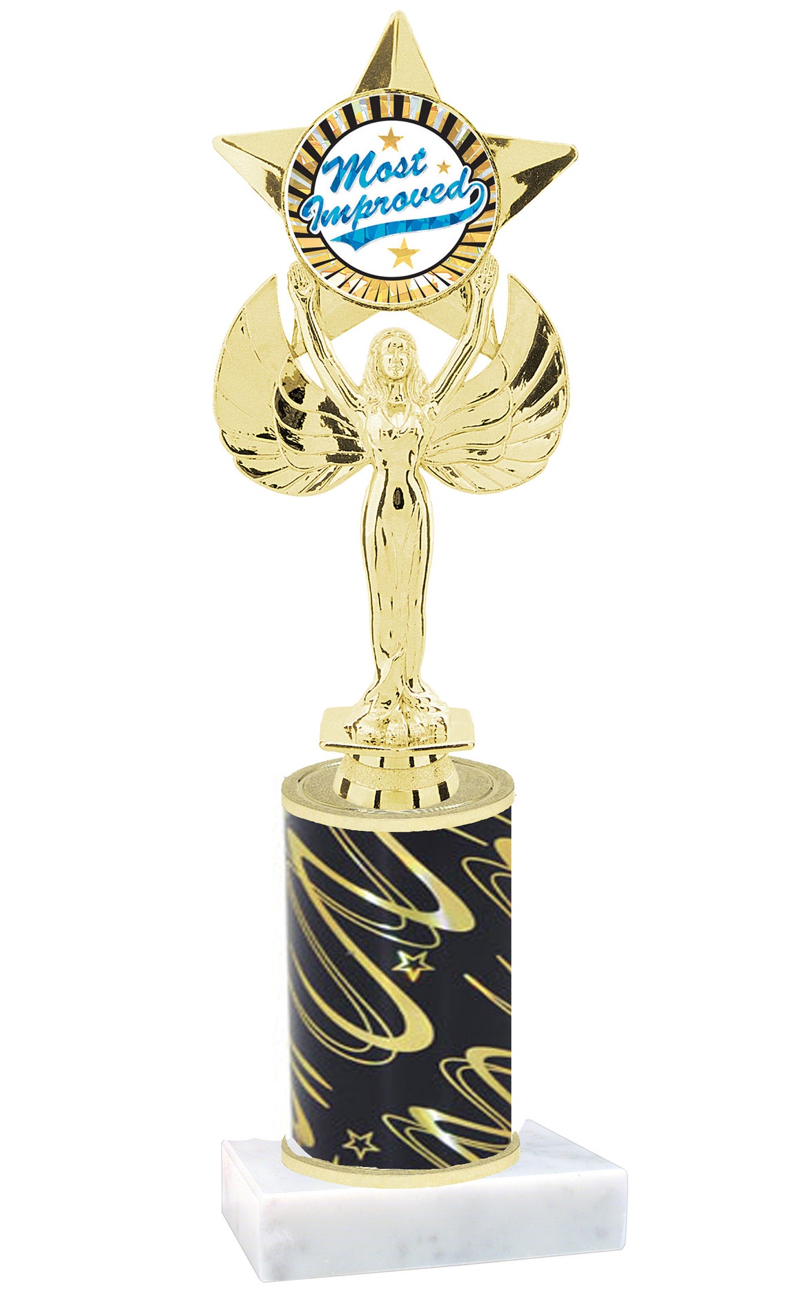 Star trophy with Most Improved mylar insert and choice of | Etsy