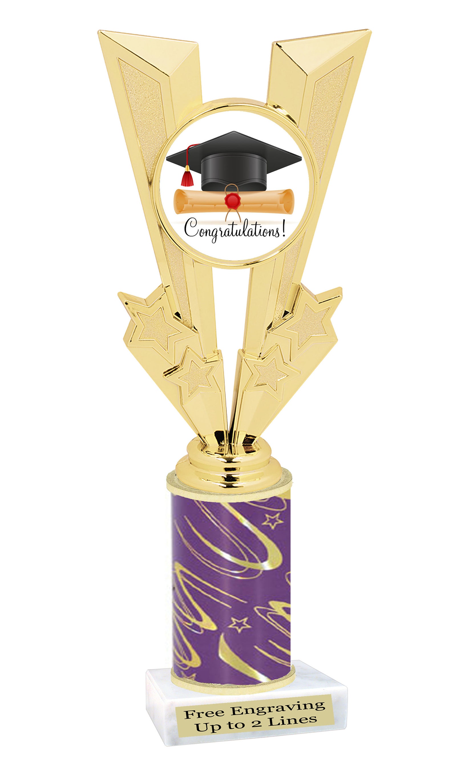 Graduation theme trophy. Great award to celebrate their | Etsy