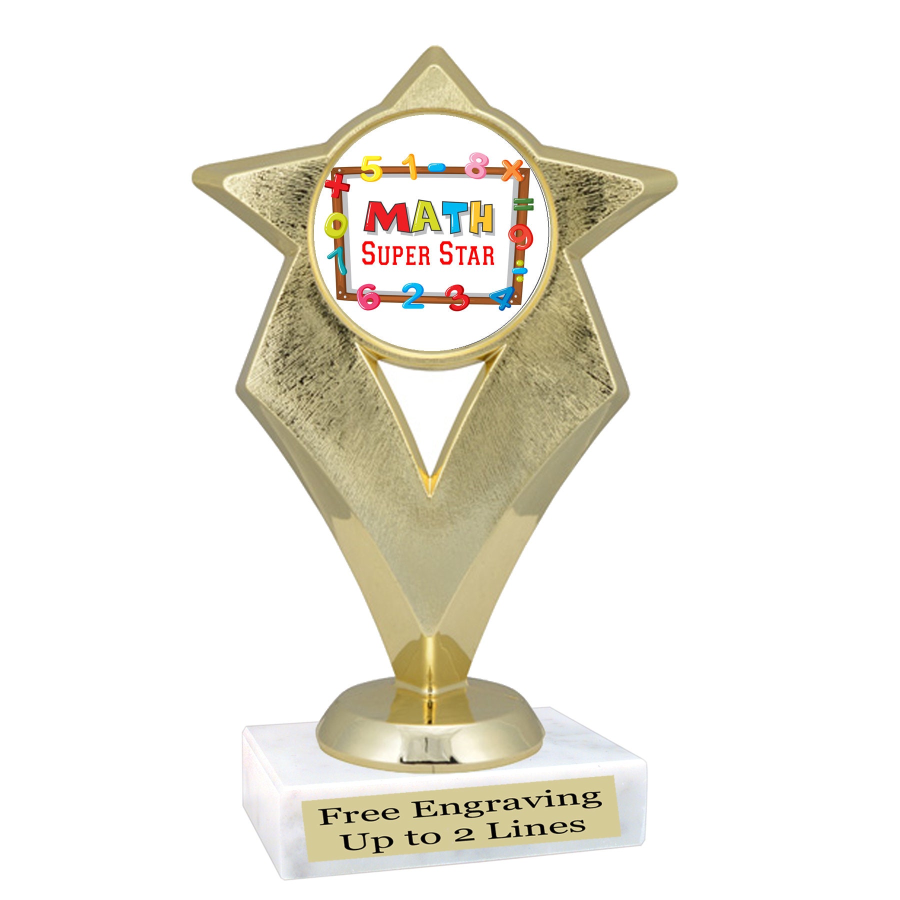 Math theme trophy. Great award for schools contests | Etsy