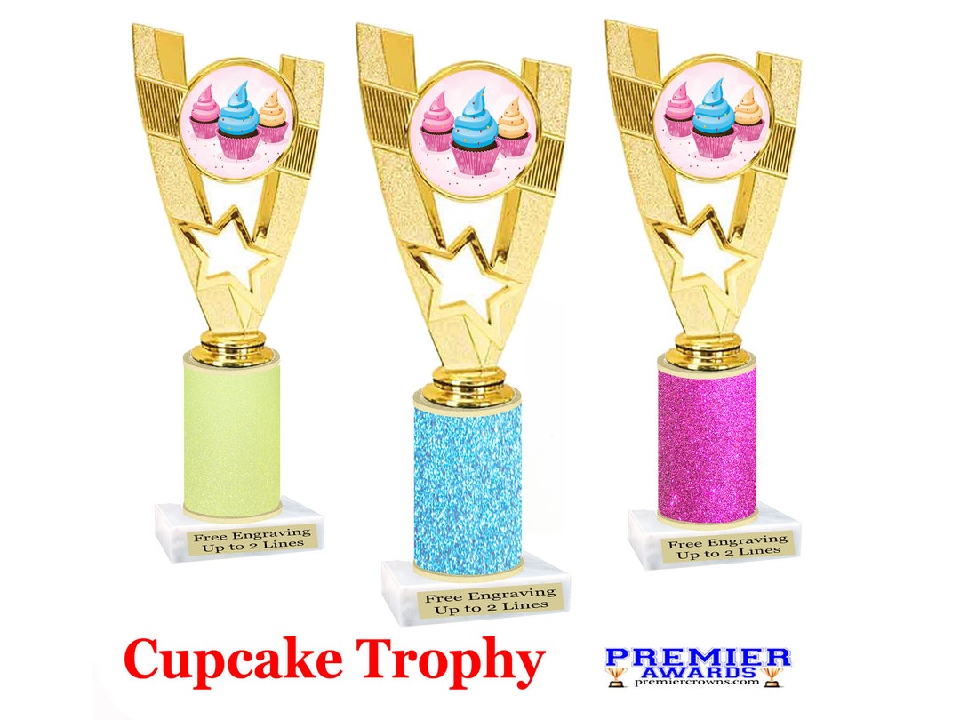 Cupcake Theme Trophy With Glitter Column. Great Award for Your Cupcake ...